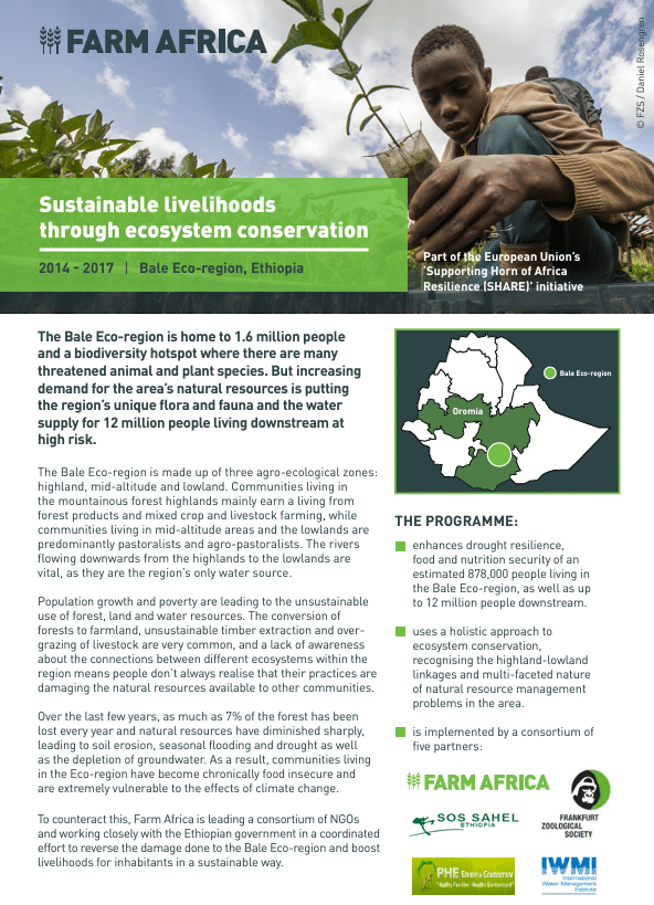 Sustainable livelihoods through ecosystem conservation - Farm Africa