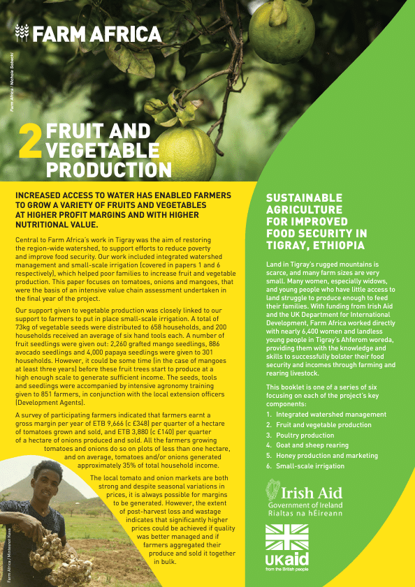 Sustainable agriculture for improved food security in Tigray, Ethiopia ...